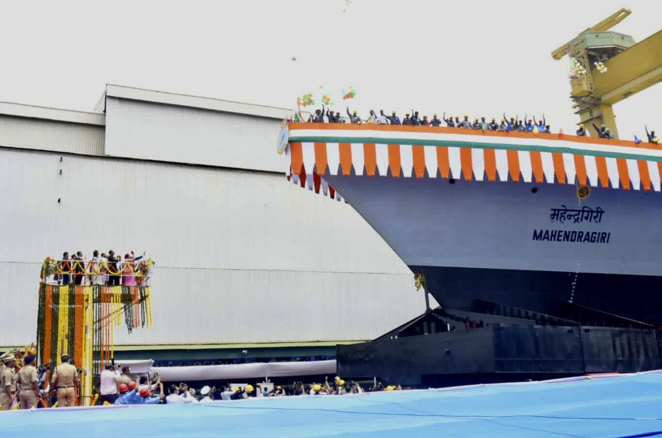 India's naval warship Mahendragiri launches in Mumbai - The Indian Wire